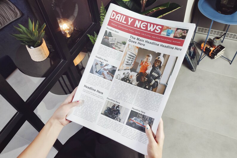 Business Newspaper Template, Printable Newspaper for Business Services ...