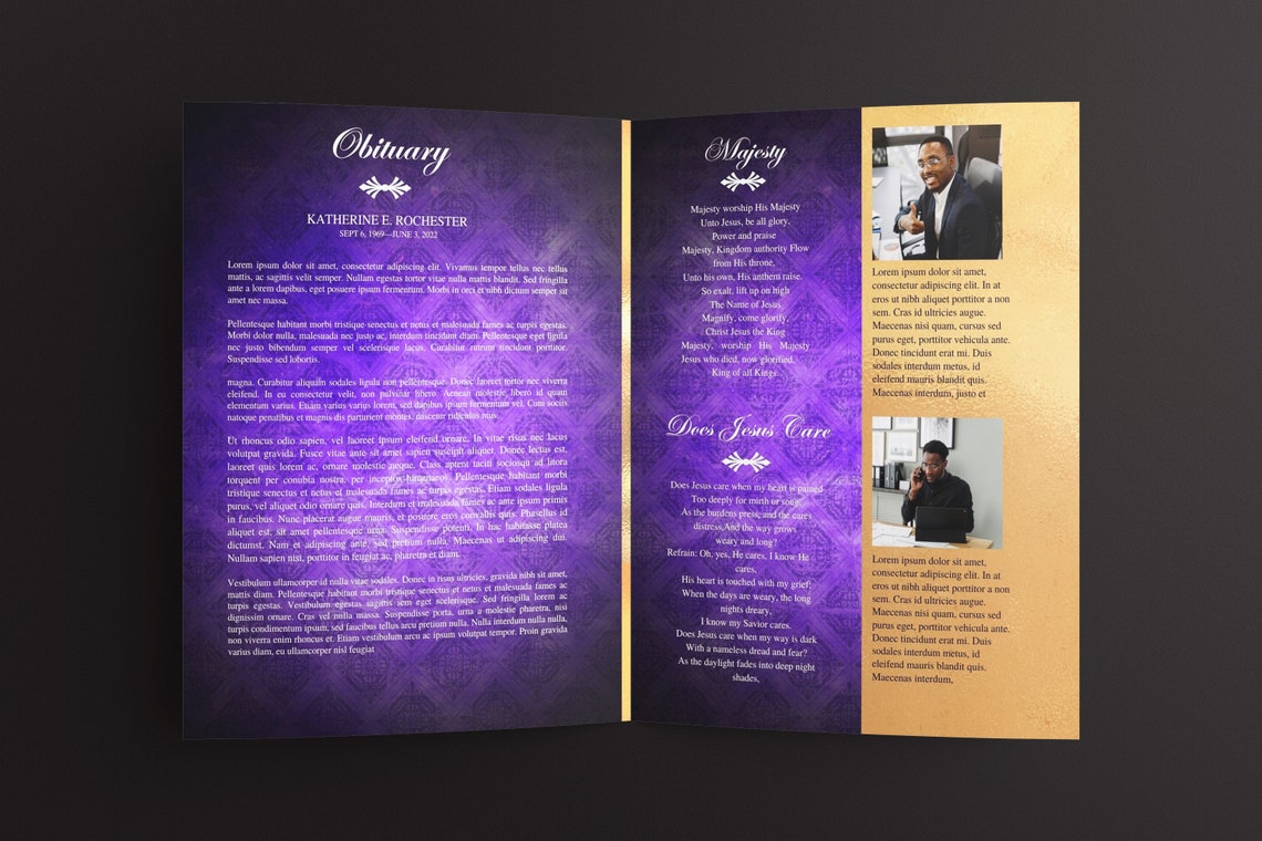 8 Page Funeral Program Template, Canva Funeral Template Printable ...