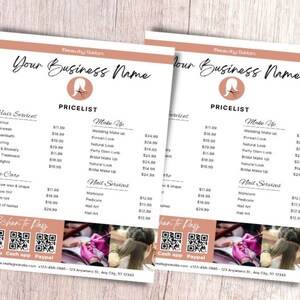 Modern Business Price List Printable, Price List Template Editable ...
