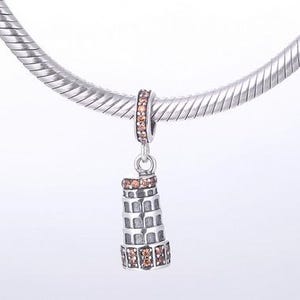 Leaning Tower of Pisa Charm Fit for Pandora Bracelet , 100% Genuine 925 ...