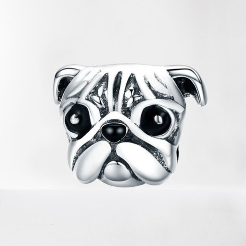 Silver Pug Dog Charm - Etsy