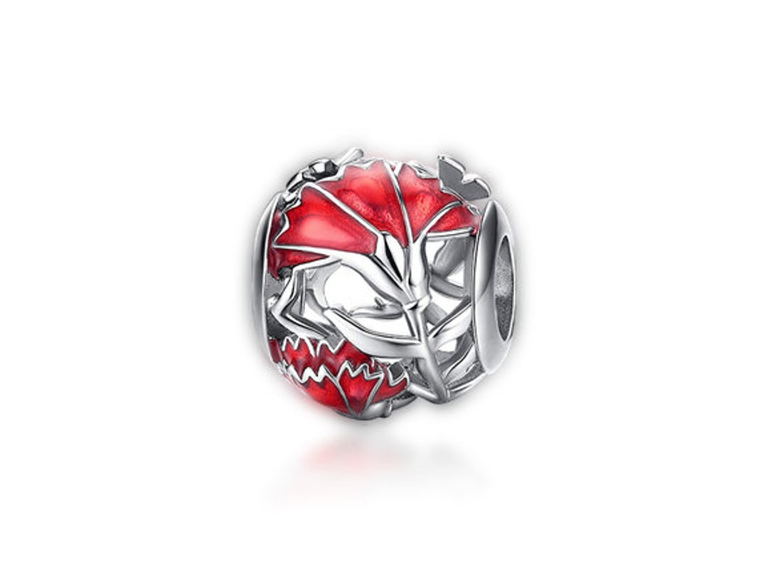 Carnation Charm for Pandora Bracelet Necklace,100% Genuine 925 Sterling ...