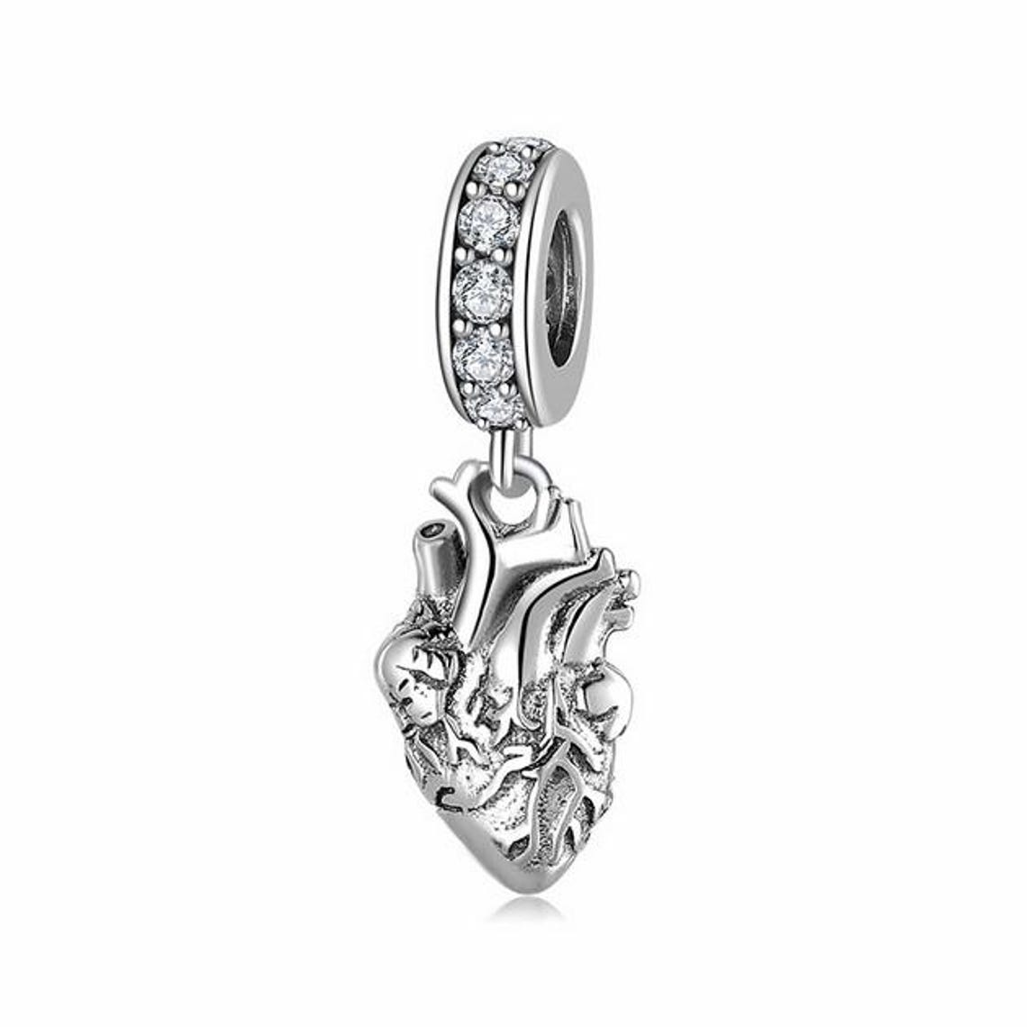 Anatomical Heart Organ Dangle Pendant Charm Fit for Pandora Bracelet ...