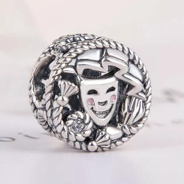 Comedy and Tragedy Drama Masks Charm Fit for Pandora Bracelet , 100% Genuine 925 Sterling Silver ...