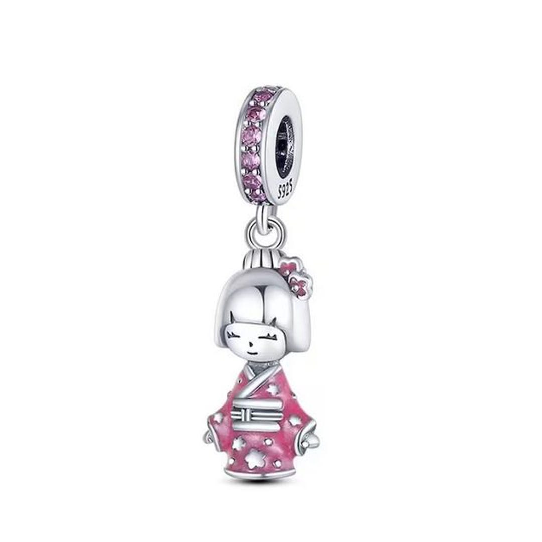Japanese Girl Dangle Charm Fit for Pandora Bracelet , 100% Genuine 925 ...