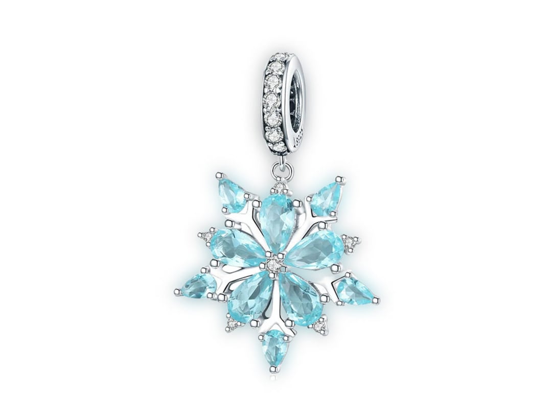 Blue Snowflake Charm for Pandora Bracelet Necklace,100% Genuine 925 ...