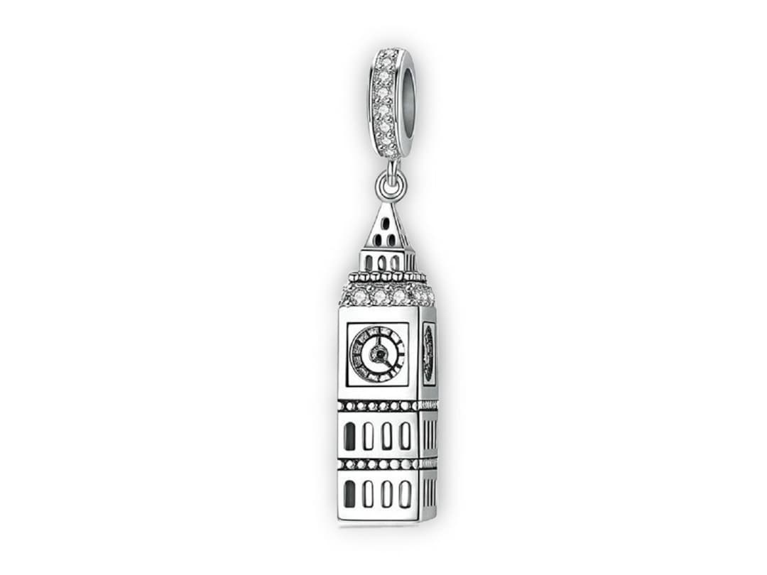 London Big Ben Clock Tower Pendant Dangle Charm for Pandora Bracelet ...
