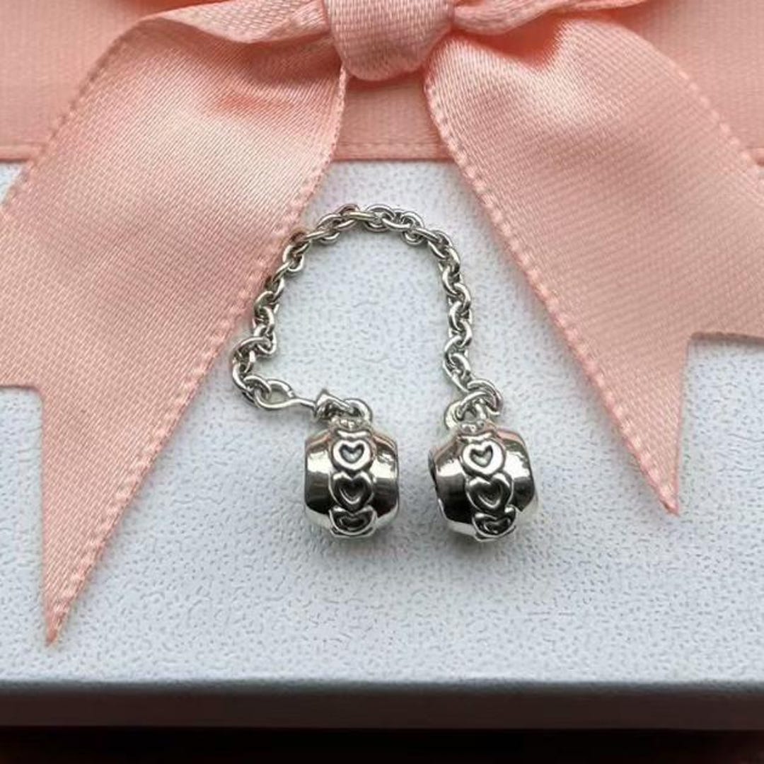 Heart Safety Chain Charm Fit for Pandora Bracelet , 100% Genuine 925 ...