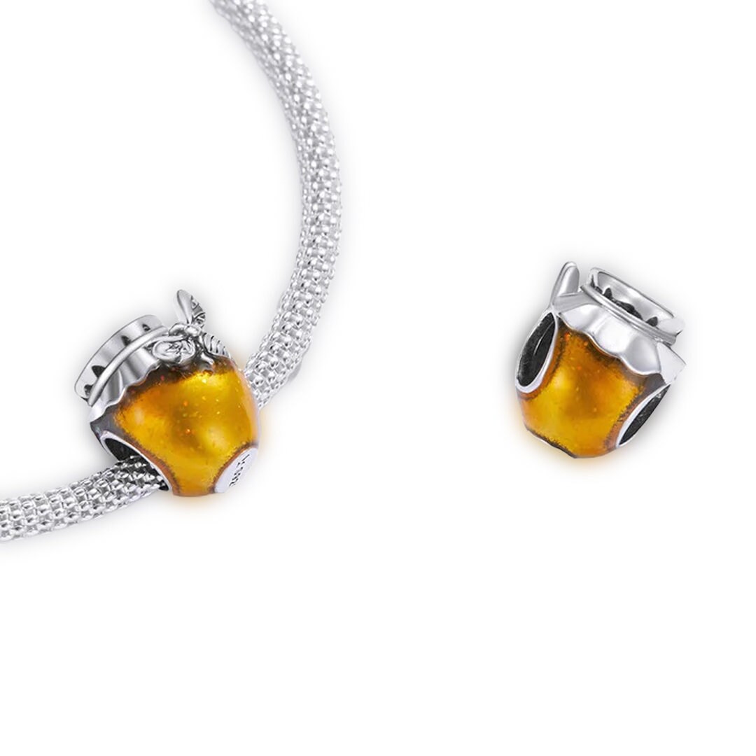 Honey Jar Charm for Pandora Bracelet Necklace,100% Genuine 925 Sterling ...