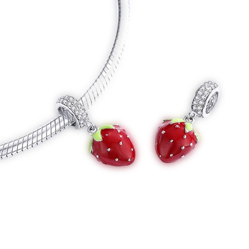 Strawberry Charm for Pandora Bracelet Necklace,100% Genuine 925 ...