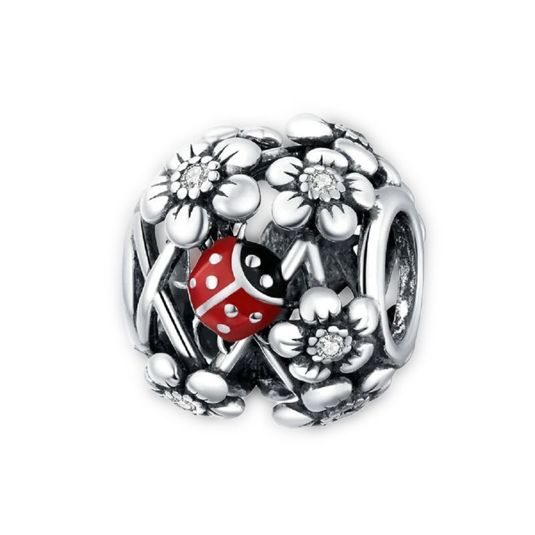 Flower Daisy and Ladybird Insect Bead Charm for Pandora - Etsy