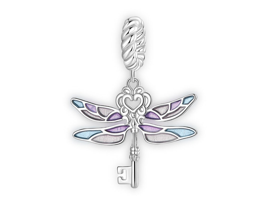 Dragonfly Key Pendant Charm for Pandora Bracelet Necklace,100% Genuine ...