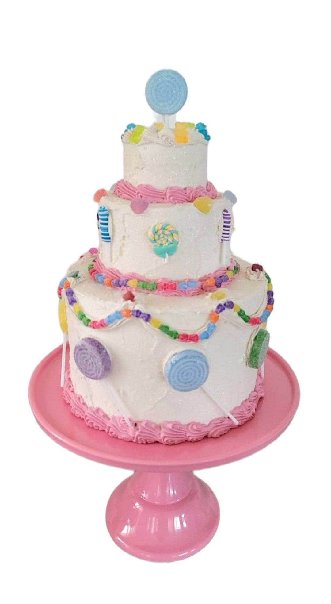 Candy Themed Fake Food Prop Cake. Display Cake for Photo Shoot or ...