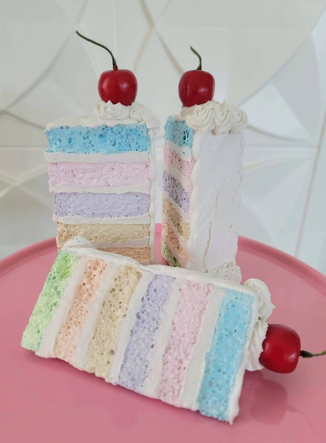 Pastel Fake Cake Slices. Faux Cake Food Prop for Holiday or Photo Prop. - Etsy