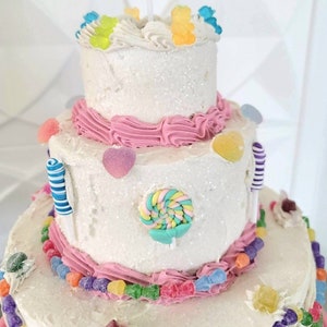 Candy Themed Fake Food Prop Cake. Display Cake for Photo Shoot or ...