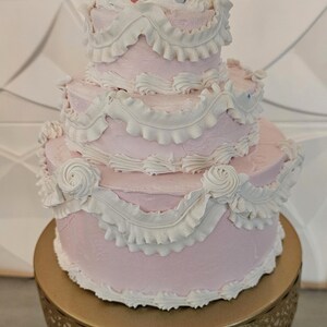 Pink and White Fake Birthday or Wedding Cake. Food Prop Fake Cake - Etsy