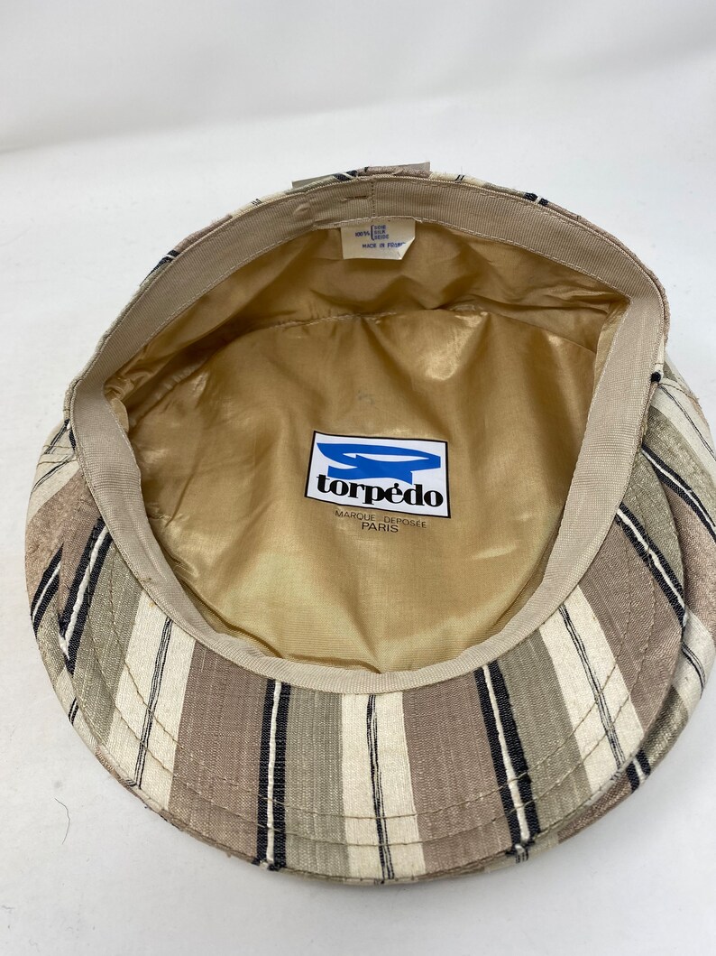 Vintage Torpedo Cap Made in France, 100% Silk, Handmade, 57 and 58 (22. ...