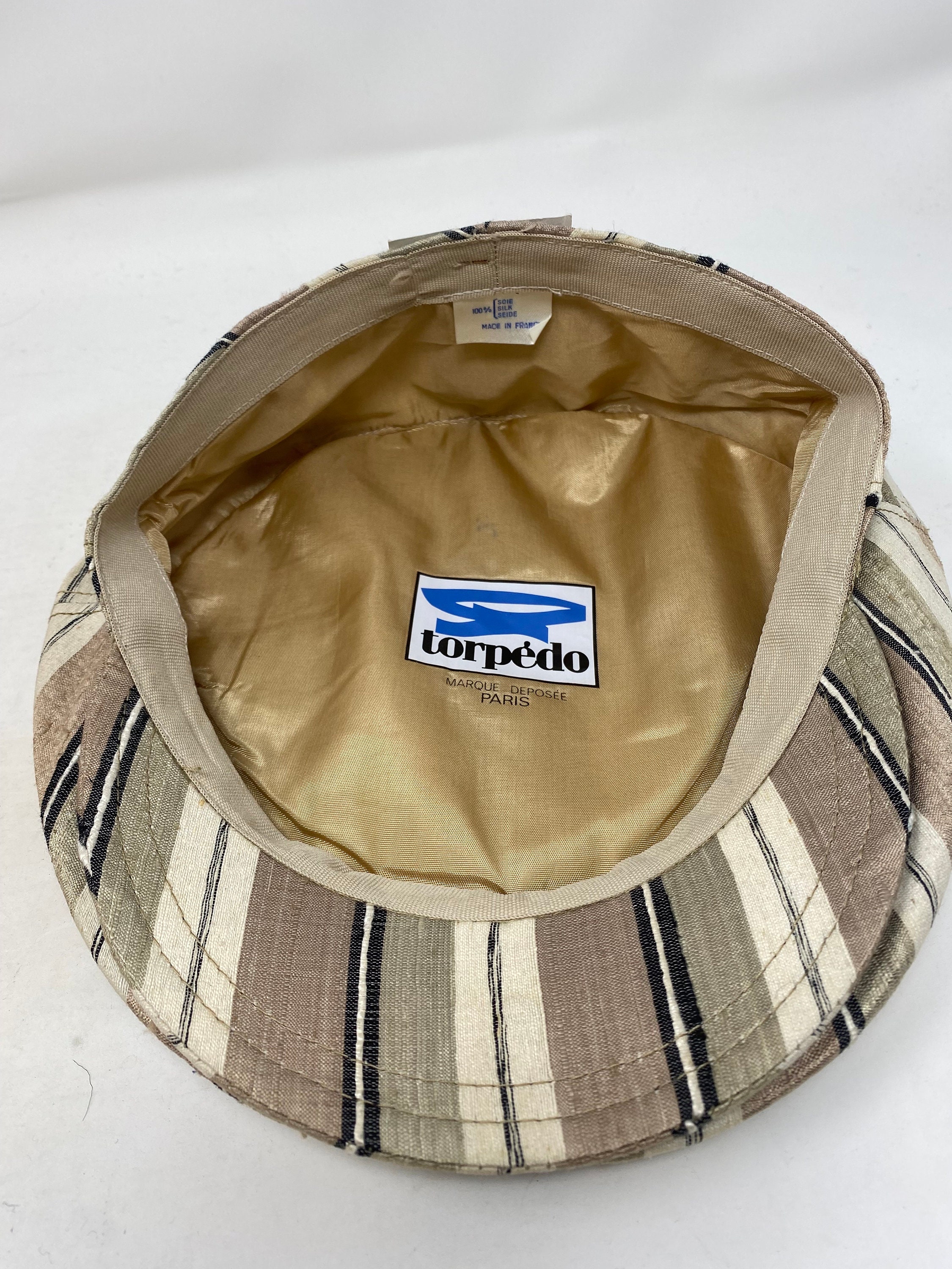 Vintage Torpedo Cap Made in France, 100% Silk, Handmade, 57 and 58 (22. ...