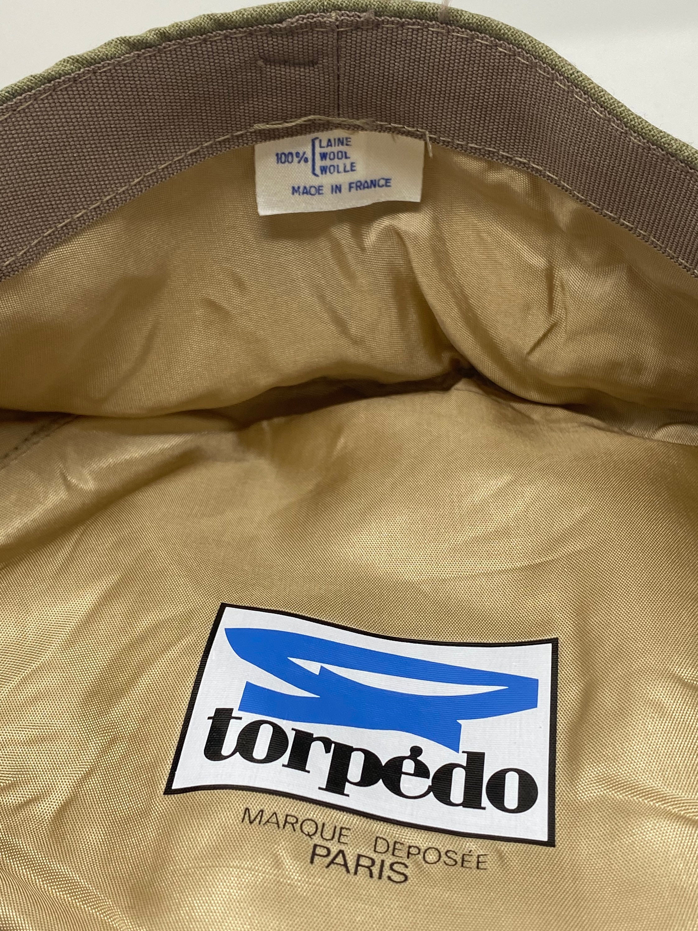 Torpedo Vintage Cap Made in France, 100% Wool, Handmade, Size 55 (21.65 ...