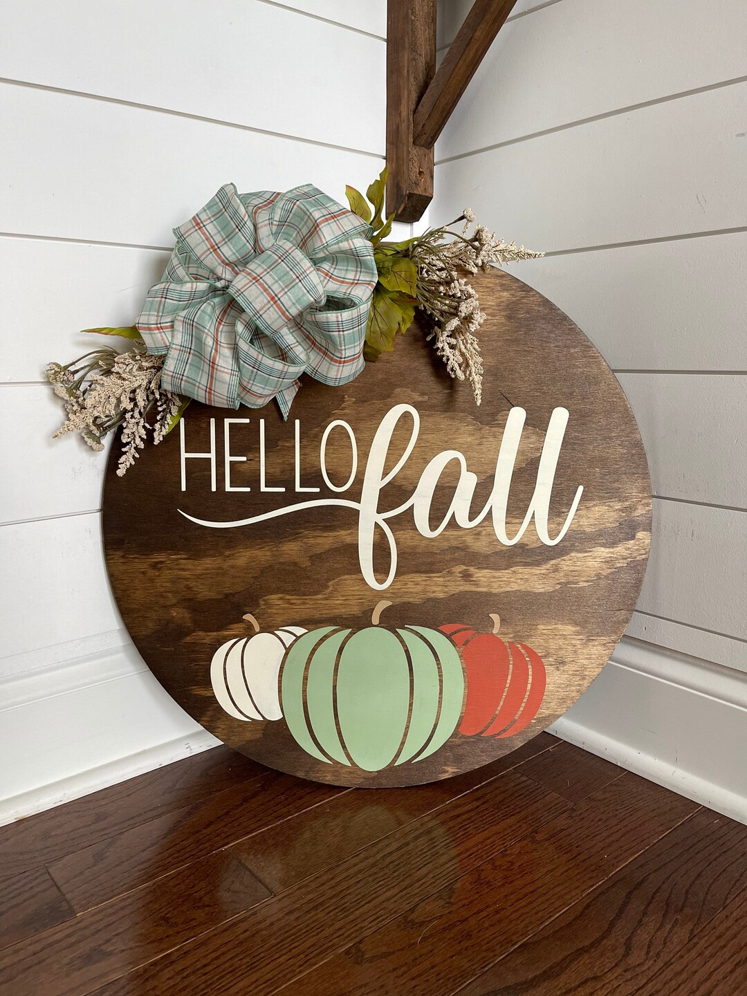 Front Door Sign | Hello Fall | Door Hanger | Fall Decor | Home Decor ...