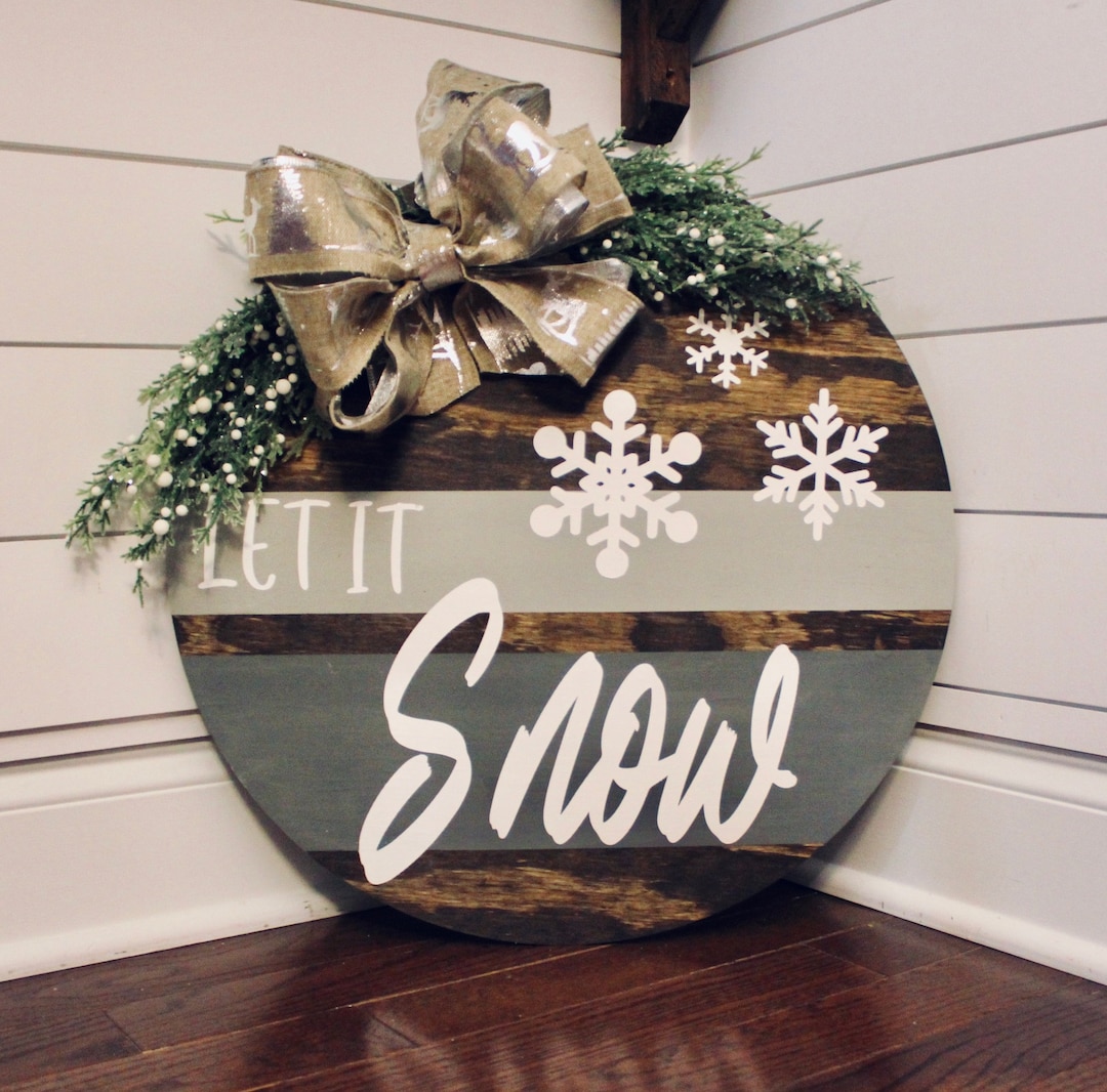 Front Door Decor | Let It Snow | Door Hanger | Christmas Decor | Home ...