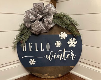 Front Door Sign | Hello Spring | Door Hanger |spring Decor | Home Decor ...