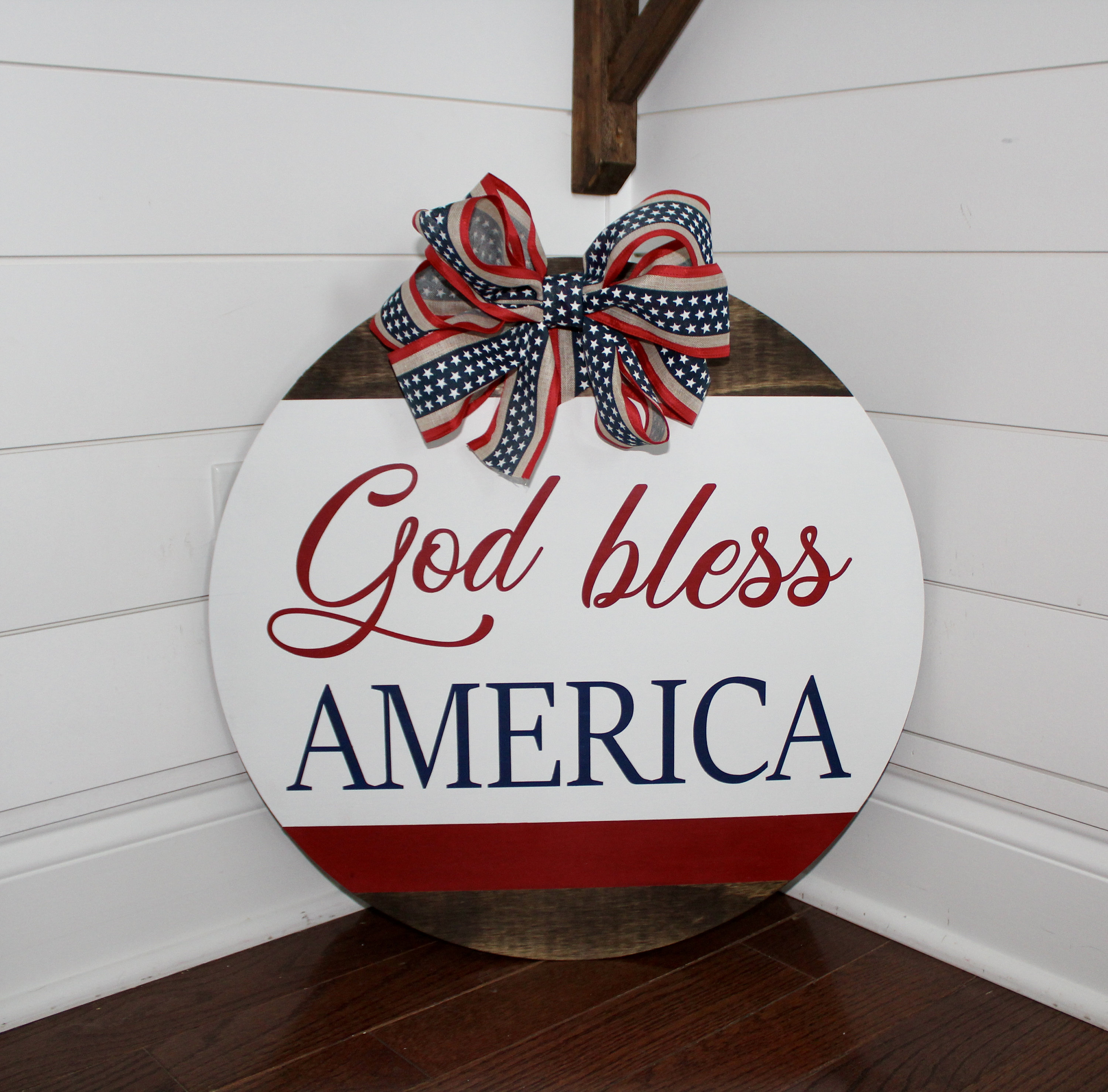 Front Door Sign God Bless America Door Hanger House - Etsy.de