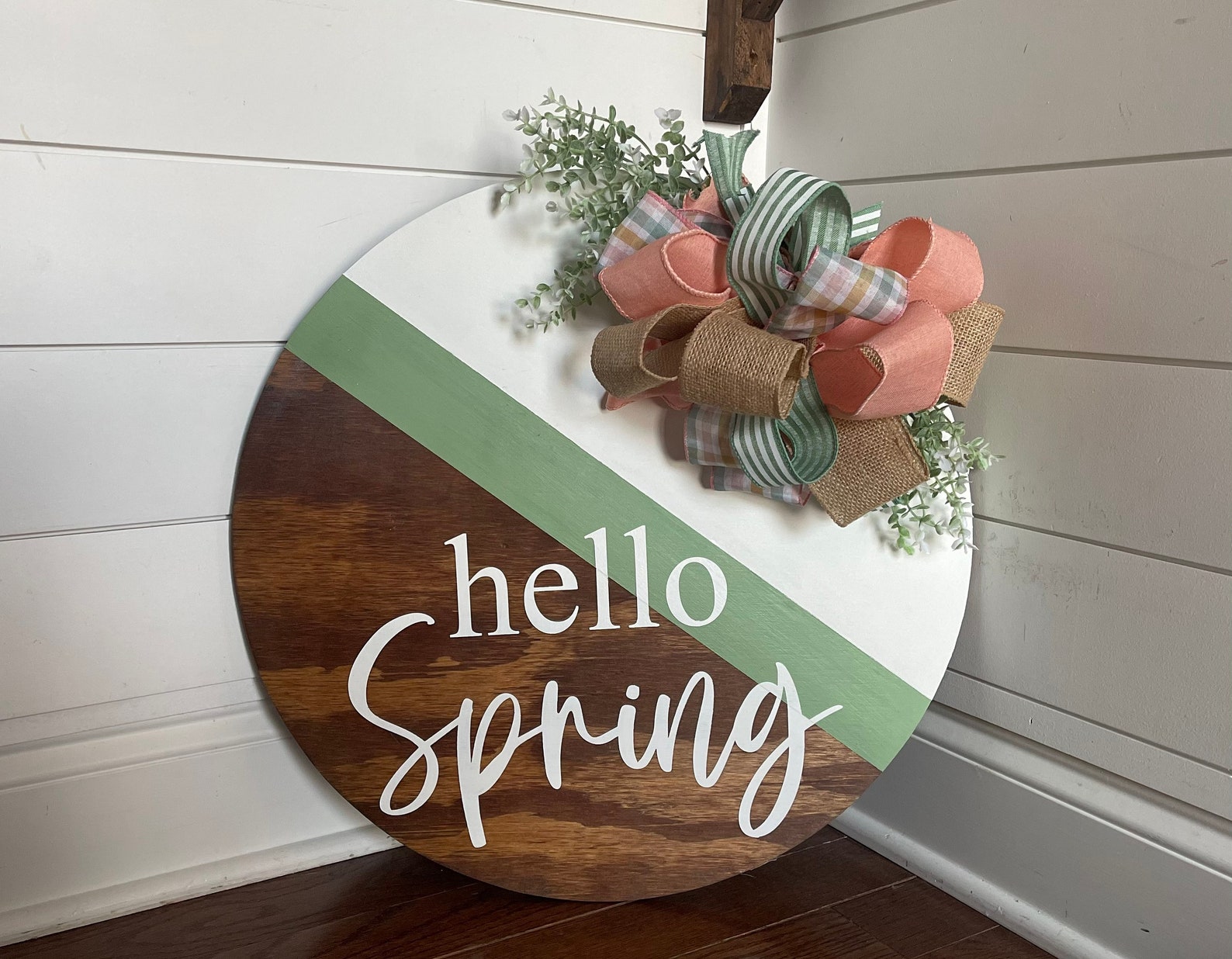 Front Door Sign | Hello Spring | Door Hanger |spring Decor | Home Decor ...