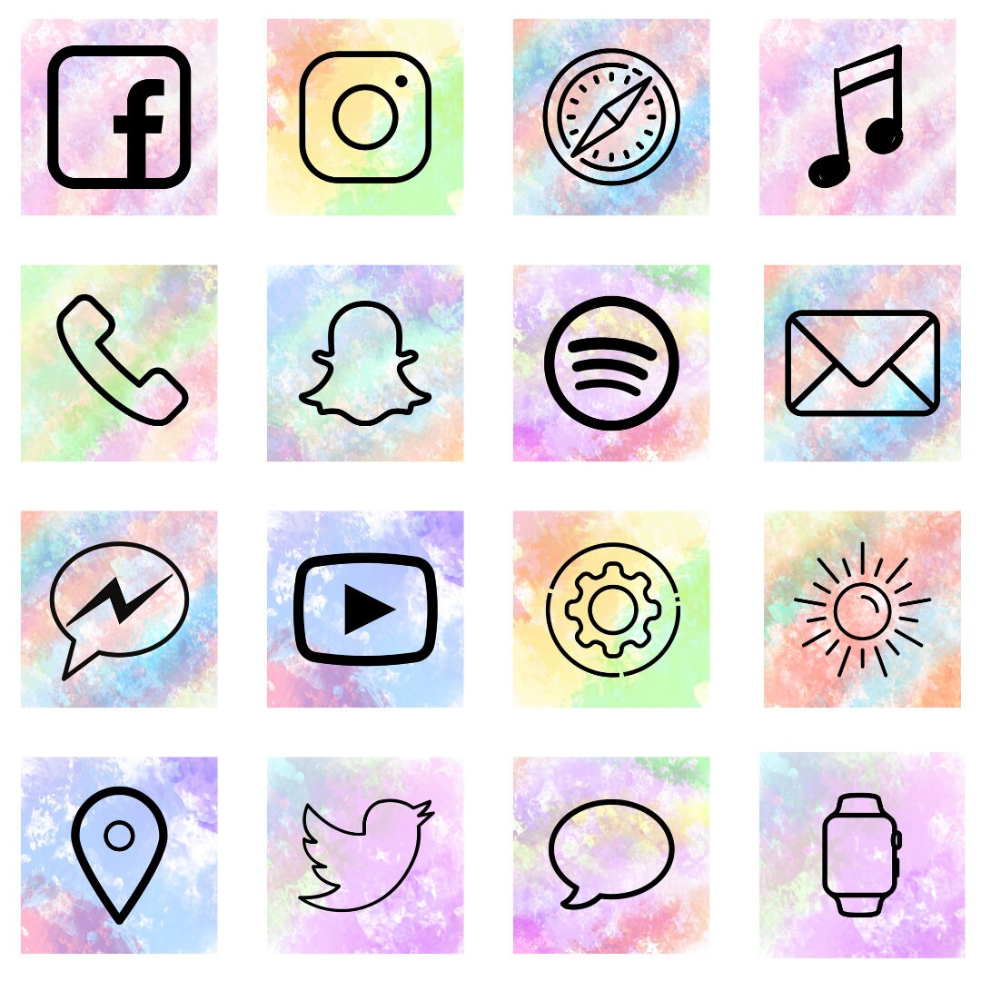 Ios 14 Pastel Aesthetic Icons - Etsy