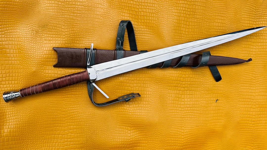 Egkh-29 Fixed Blade Authentic Scottish Sword With Leather Sheath Made ...