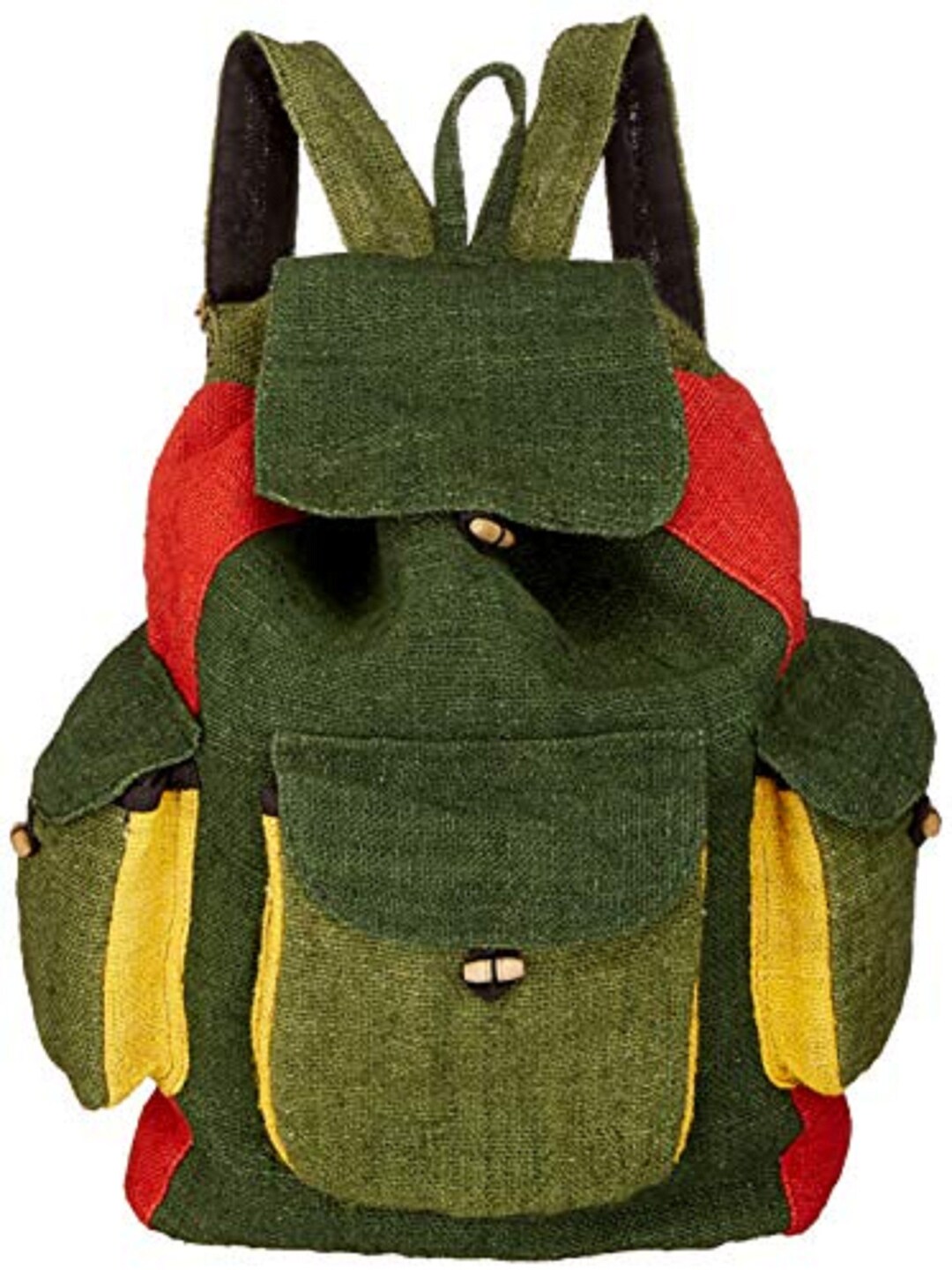 Pure Hemp Rasta Stripe Shoulder Backpack Fashion Cute Travel School ...
