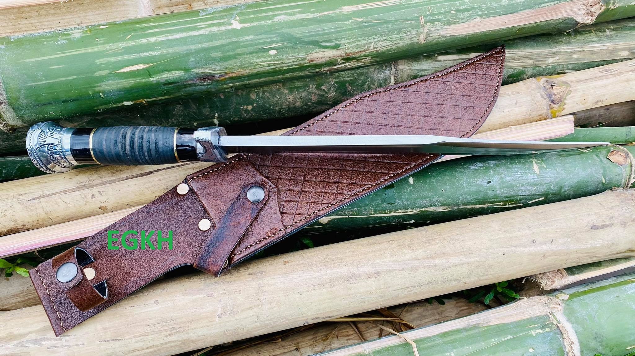 EGKH 12 Zoll Messer messer Jagdmesser Ledergriff | Etsy