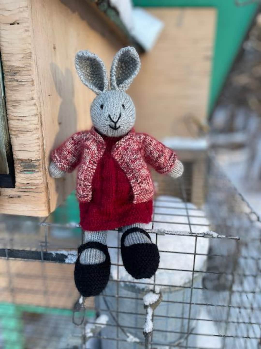 Hand Knit and Stuffed Bunny Rabbit "holly" - Etsy