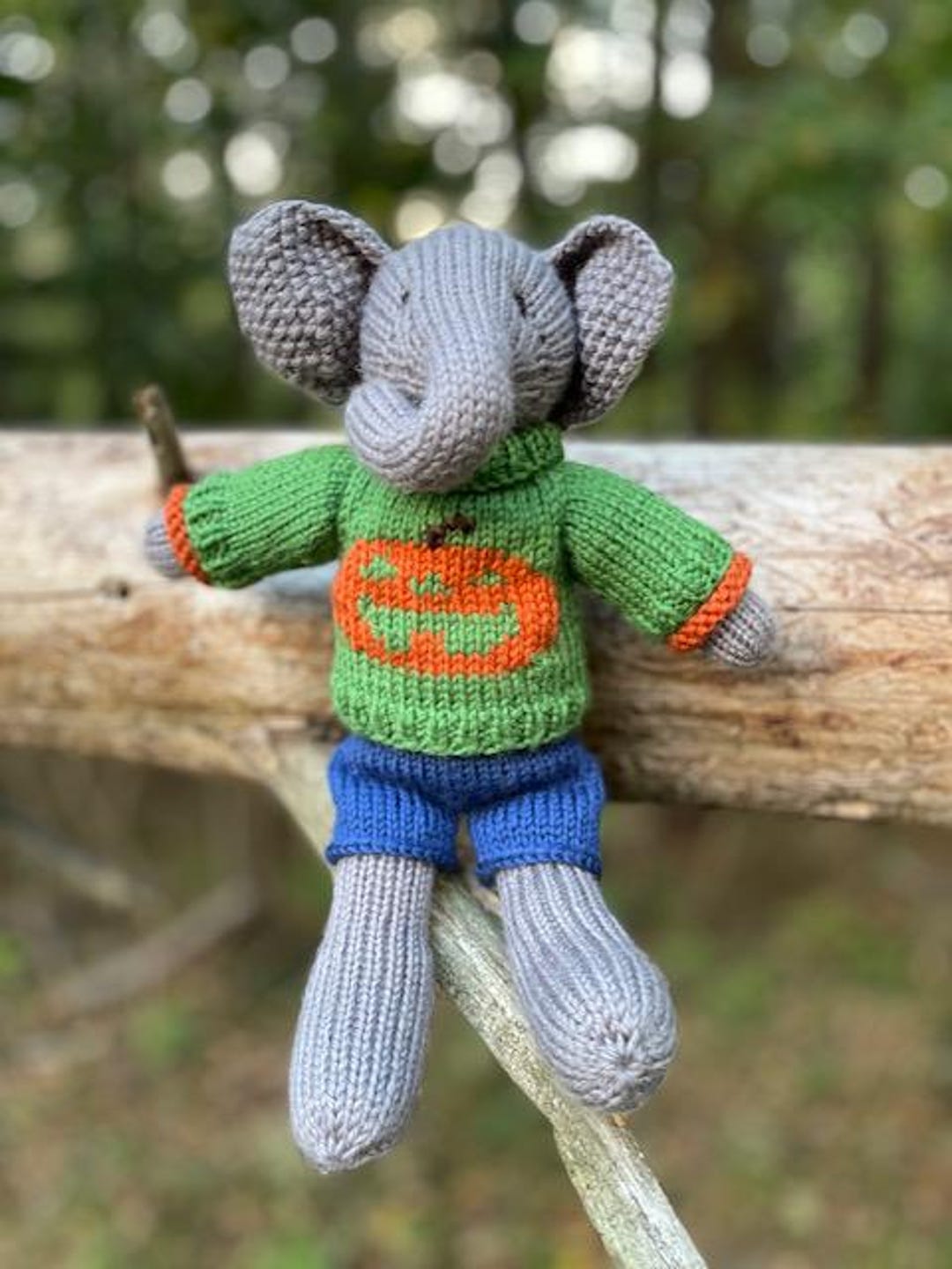 EDGAR - Hand Knit and Stuffed Elephant Doll - Etsy