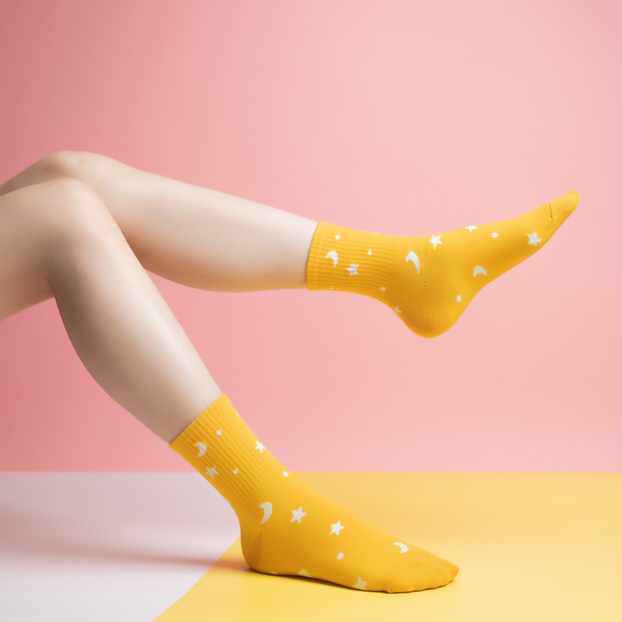 Bright Star Socks Star Theme Woman Socks white Socks Black Socks ...