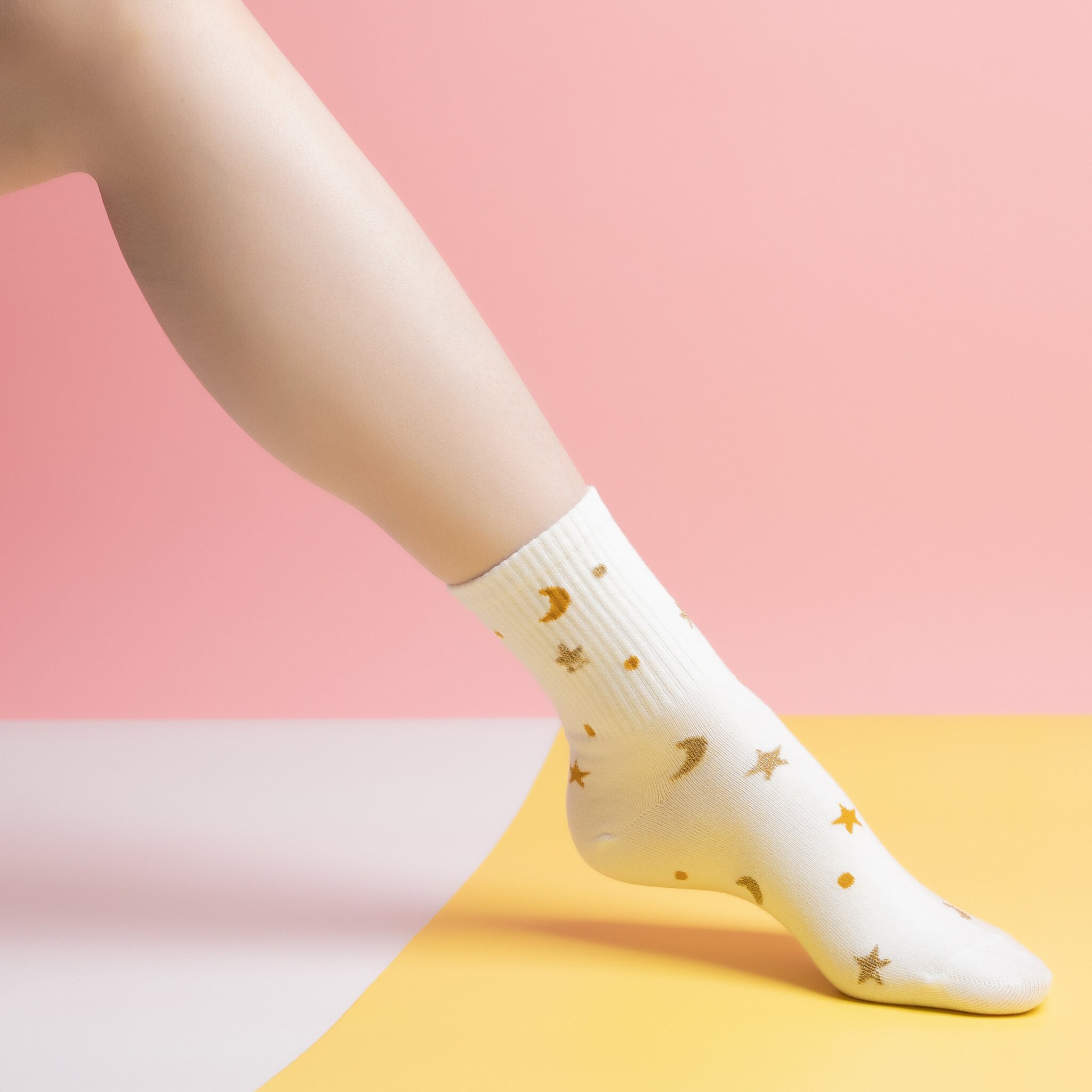 Bright Star Socks Star Theme Woman Socks white Socks Black Socks ...