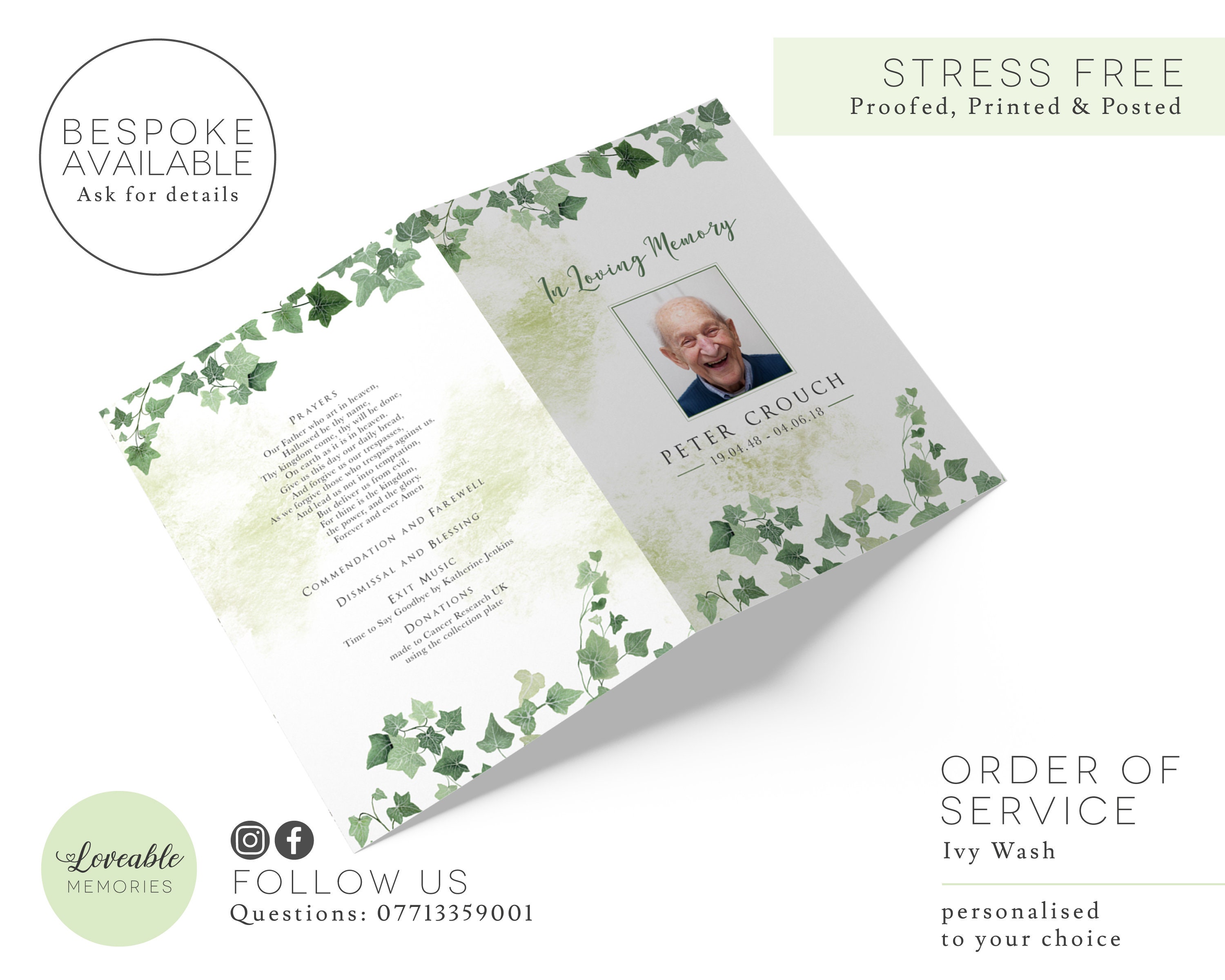 Funeral Order of Service Spring Flowers Funeral Programme - Etsy UK