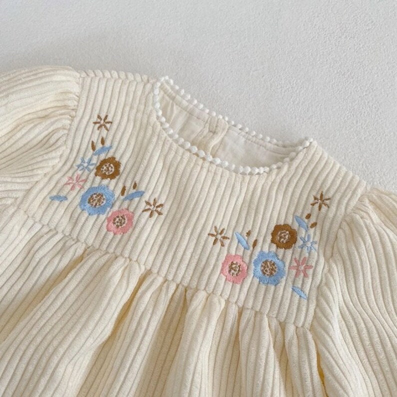 NEW Spring Baby Girl Dress Infant Clothing Kids Embroidered Collar ...
