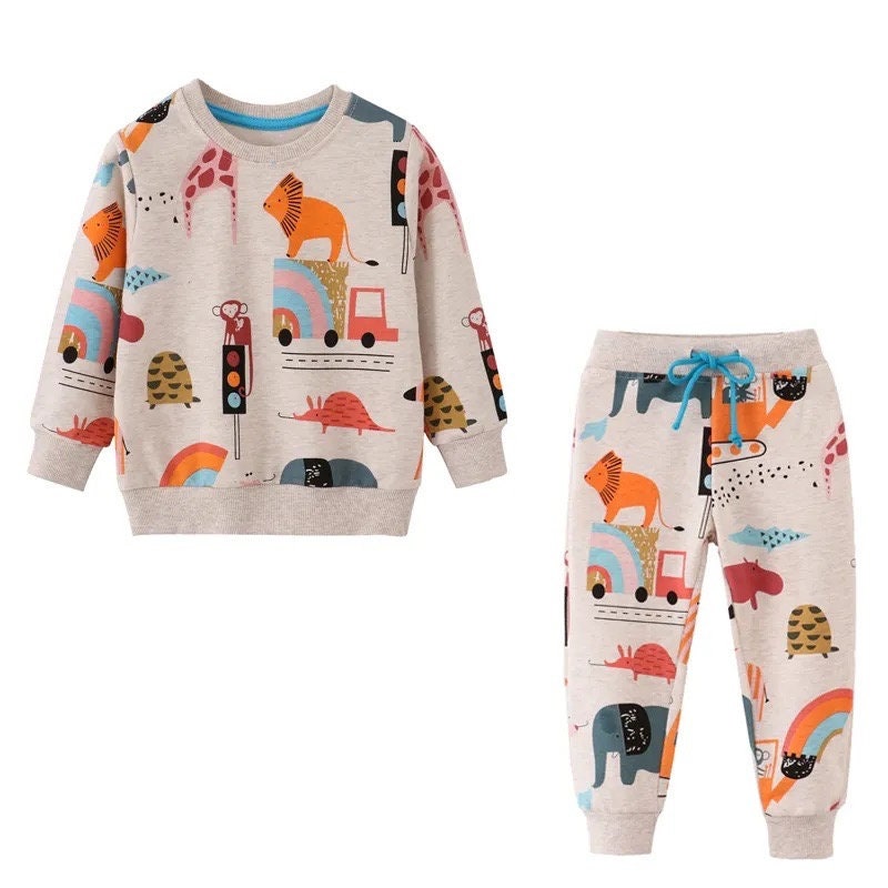 NEW Casual Cartoon Baby Boy Girl Gender Neutral Outfit Set for Kids ...