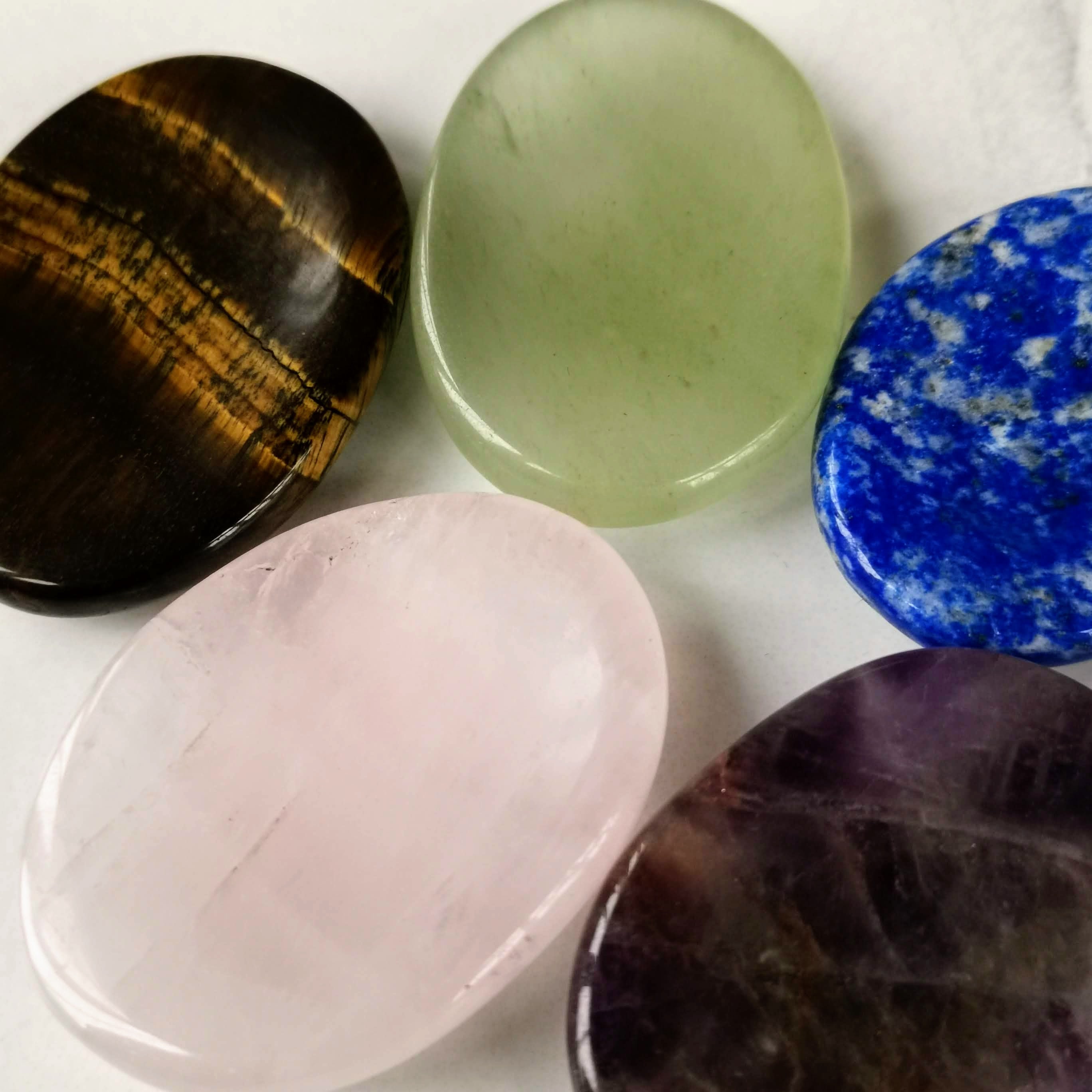 Healing Crystal Worry Stone Pocket Palm Stones x5 Stress Relief ...