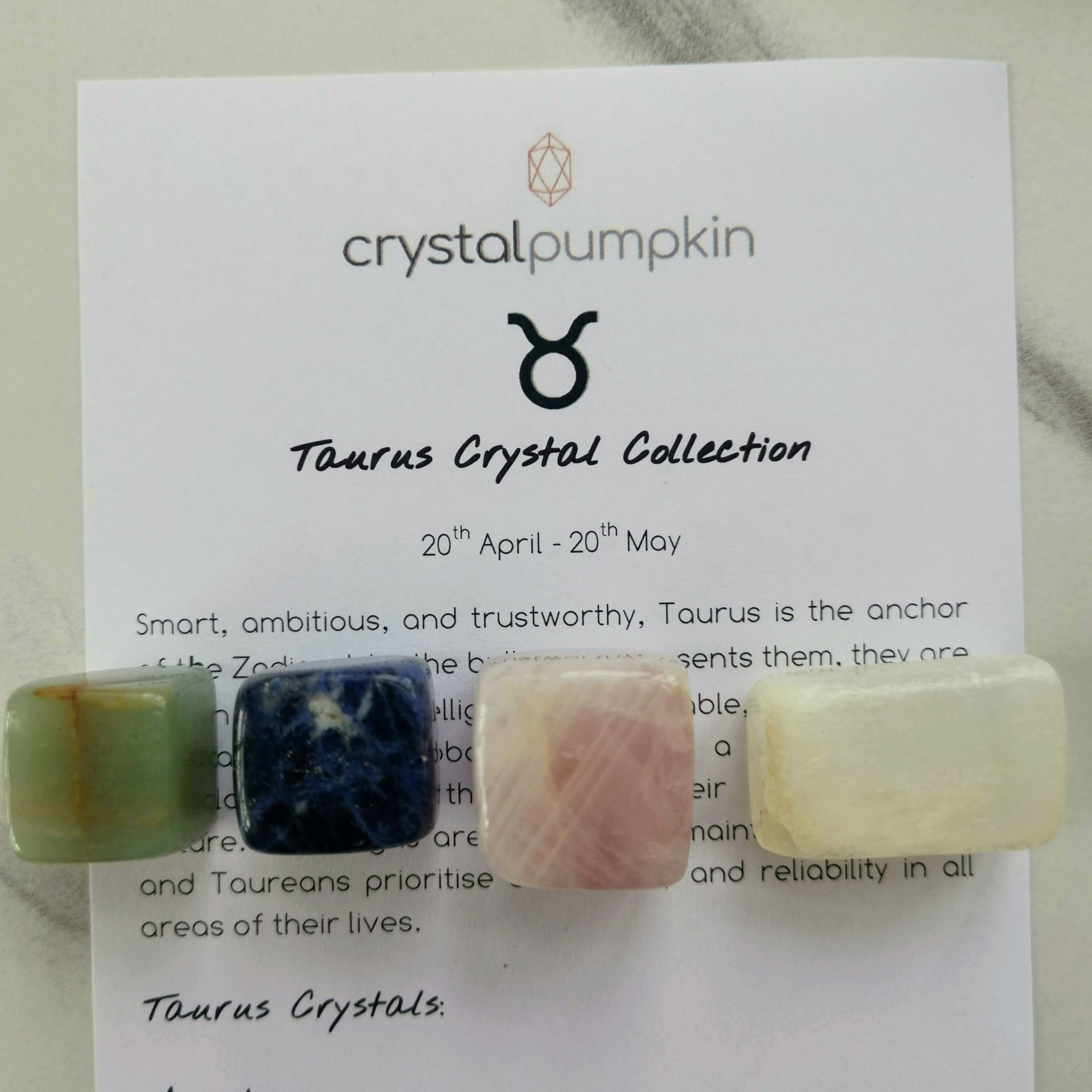 Taurus Crystal Set Zodiac Star Sign - Gemstone Set for Taurians ...