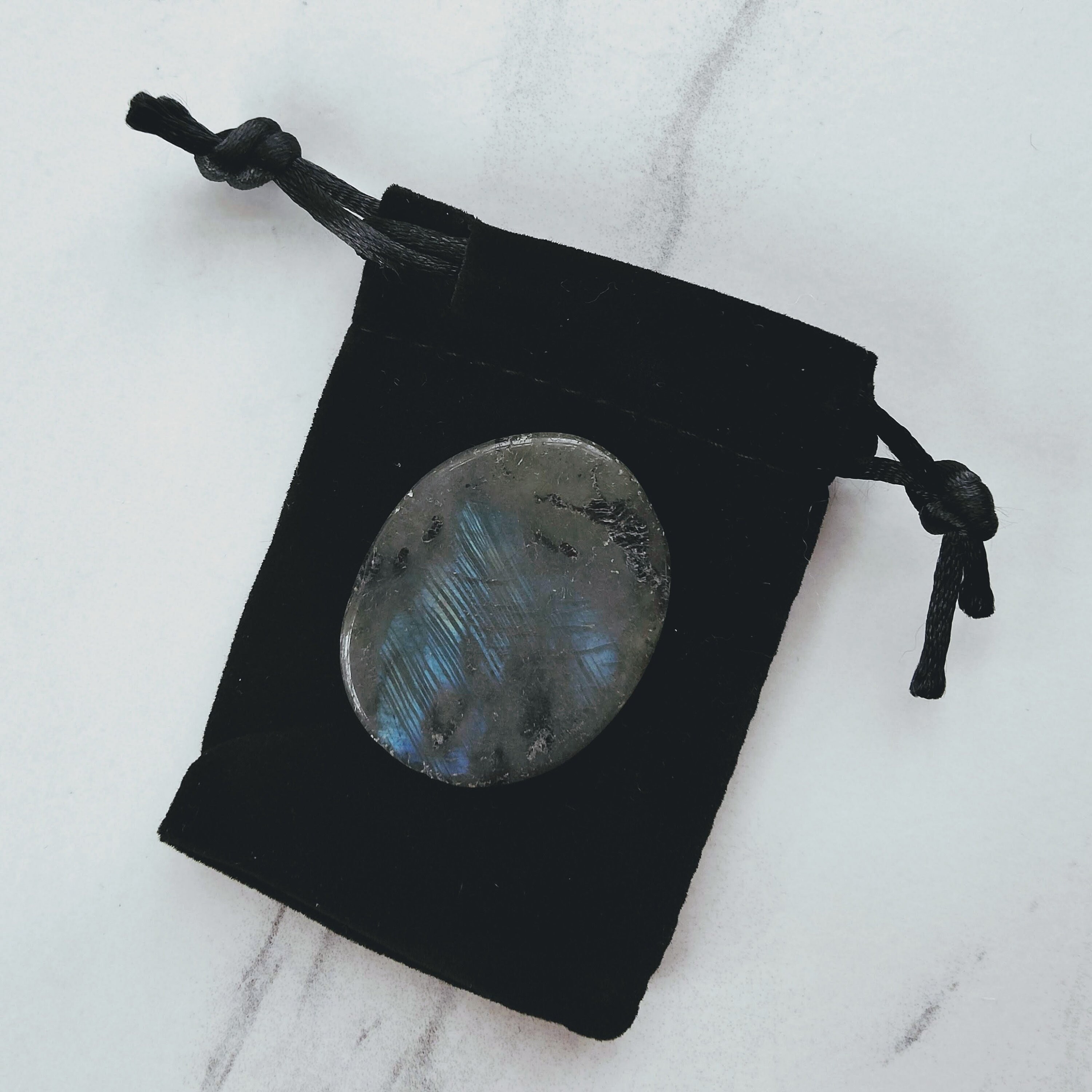 Labradorite Worry Stone - Thumb Stone. High quality hand carved reiki ...