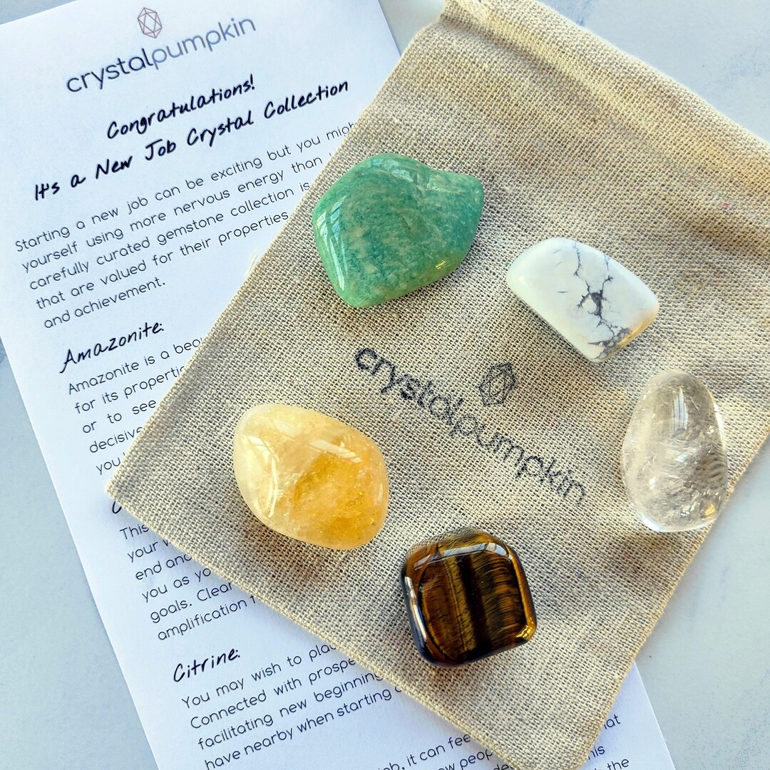 New Job Crystal Set: Self-confidence & Achievement Gemstones - Etsy