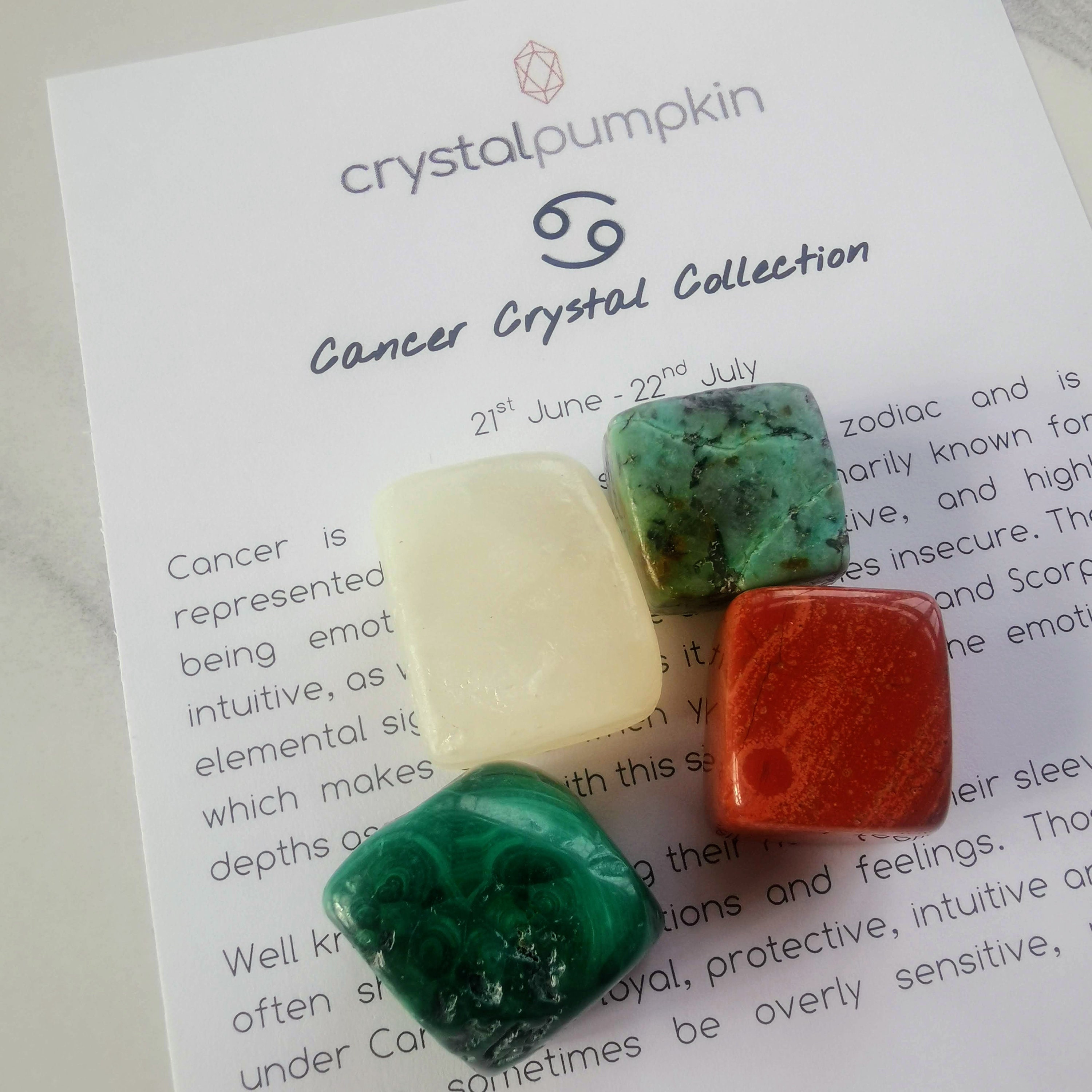Cancer Crystal Set Zodiac Star Sign - Gemstone Set for Cancer ...