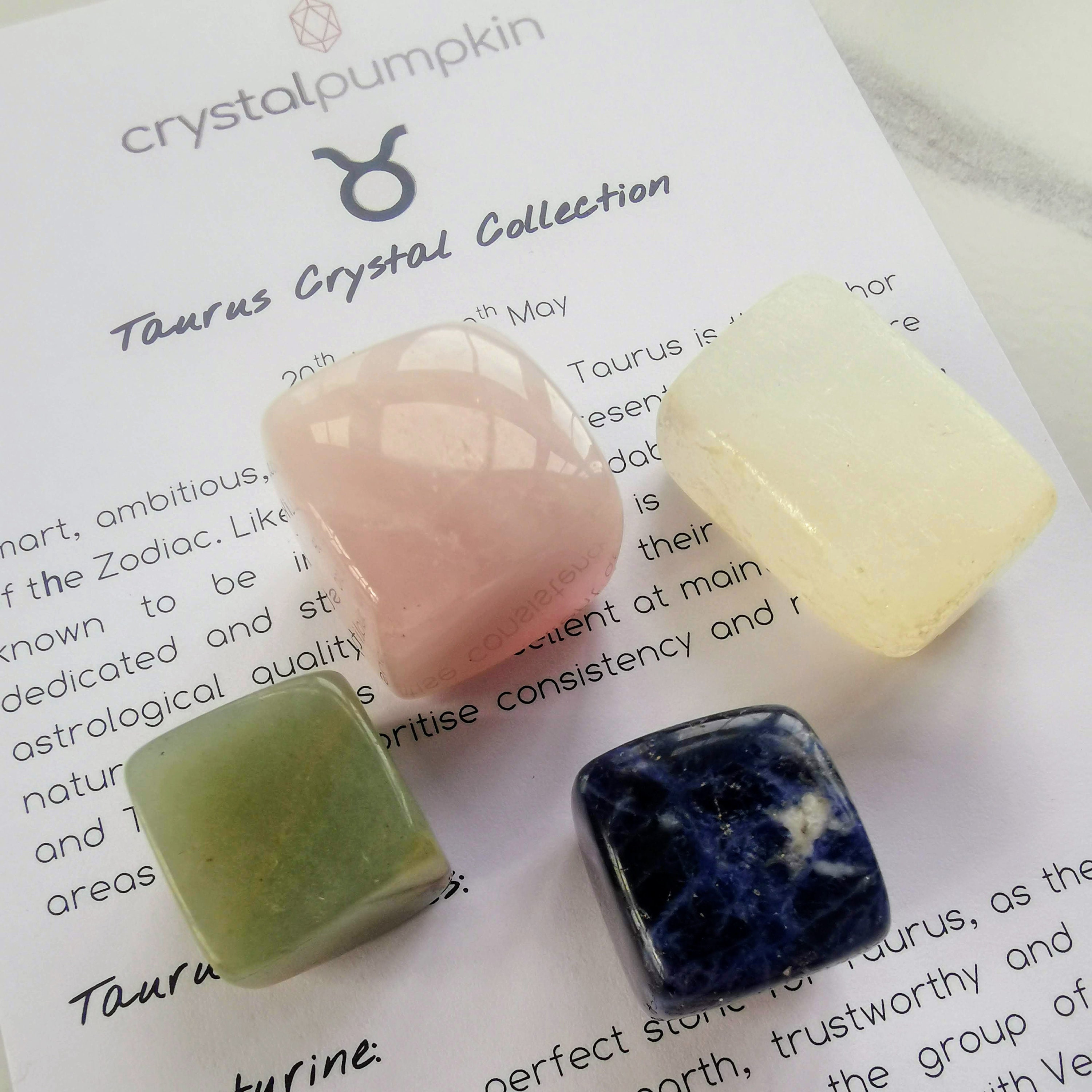 Taurus Crystal Set Zodiac Star Sign - Gemstone Set for Taurians ...