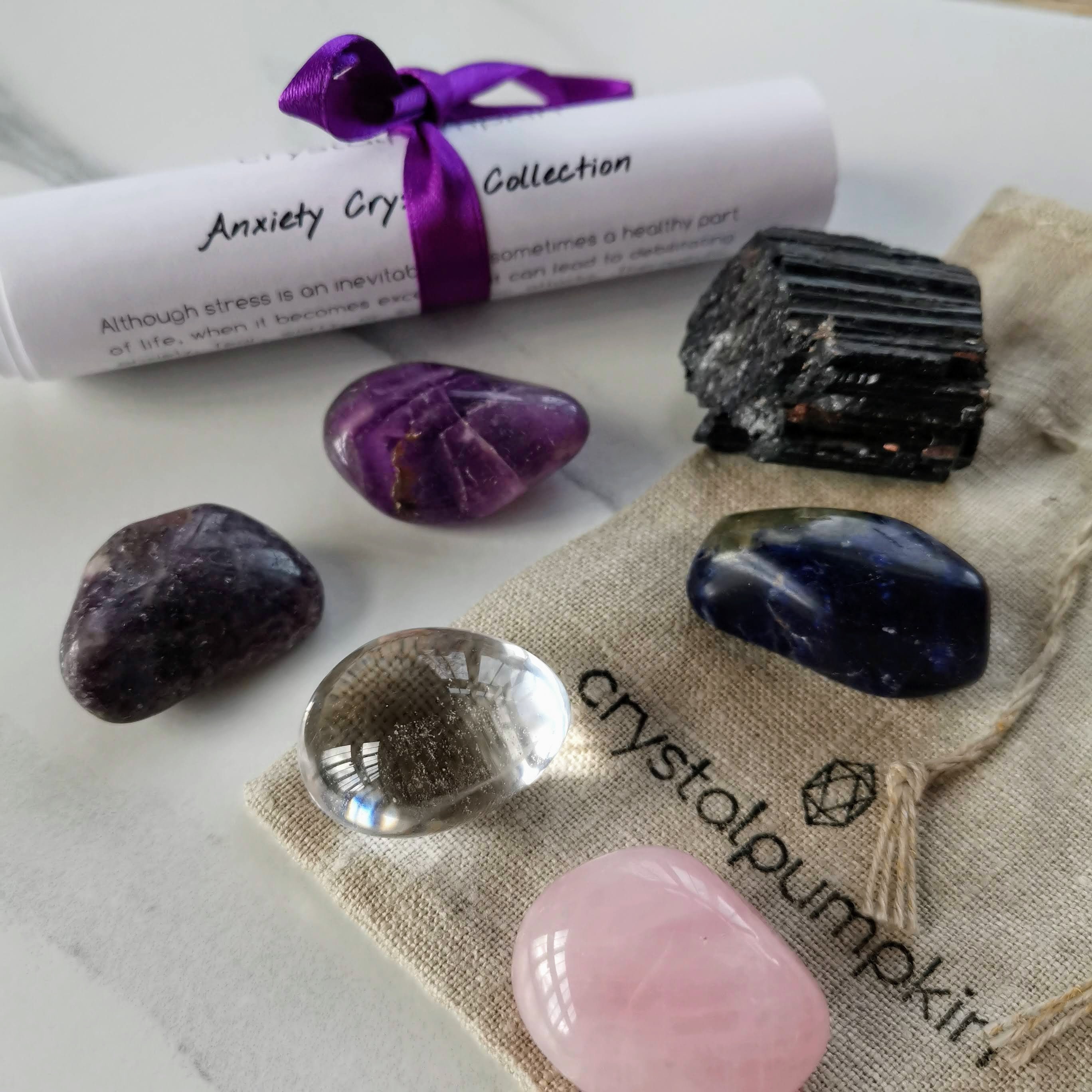 Anxiety Crystal Set, Calming crystal collection. — Crystal Pumpkin ...