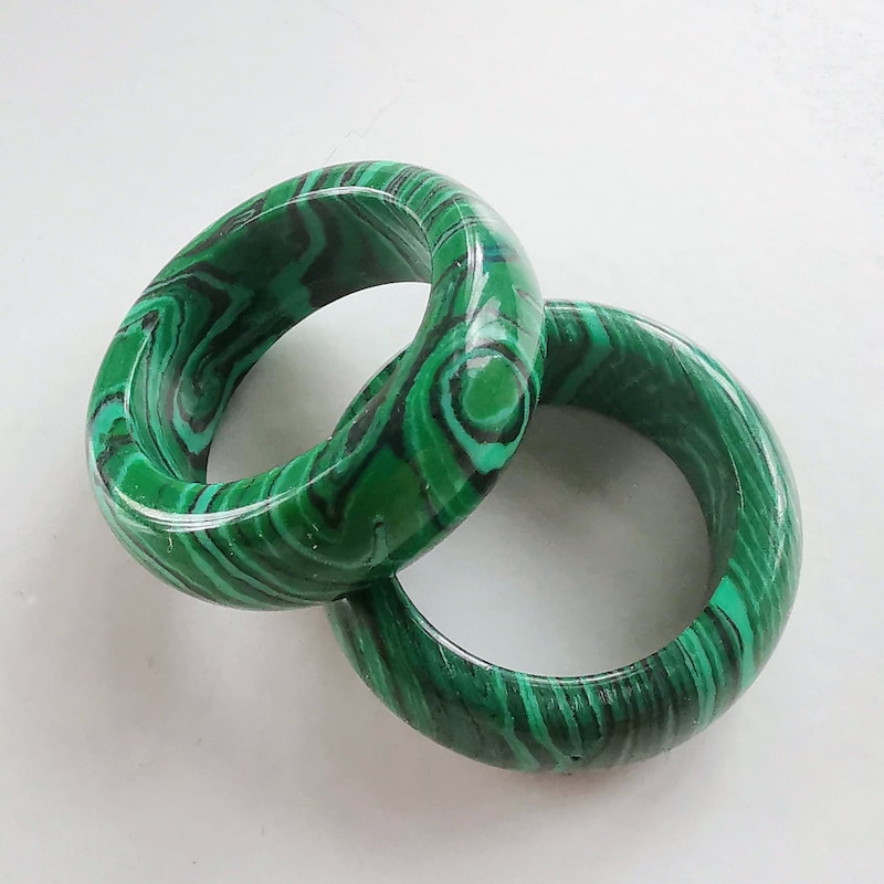 Malachite Rings - Etsy
