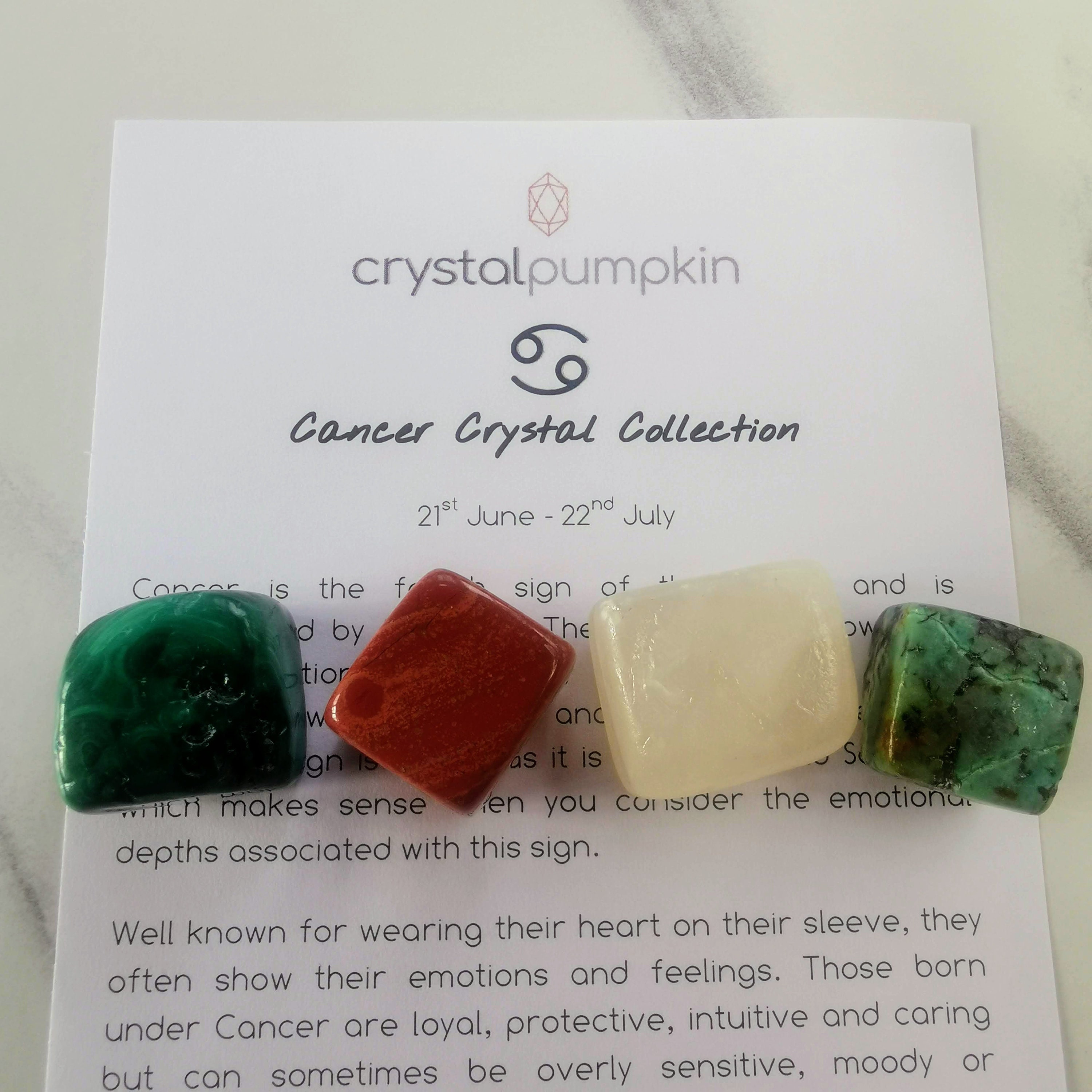 Cancer Crystal Set Zodiac Star Sign - Gemstone Set for Cancer ...