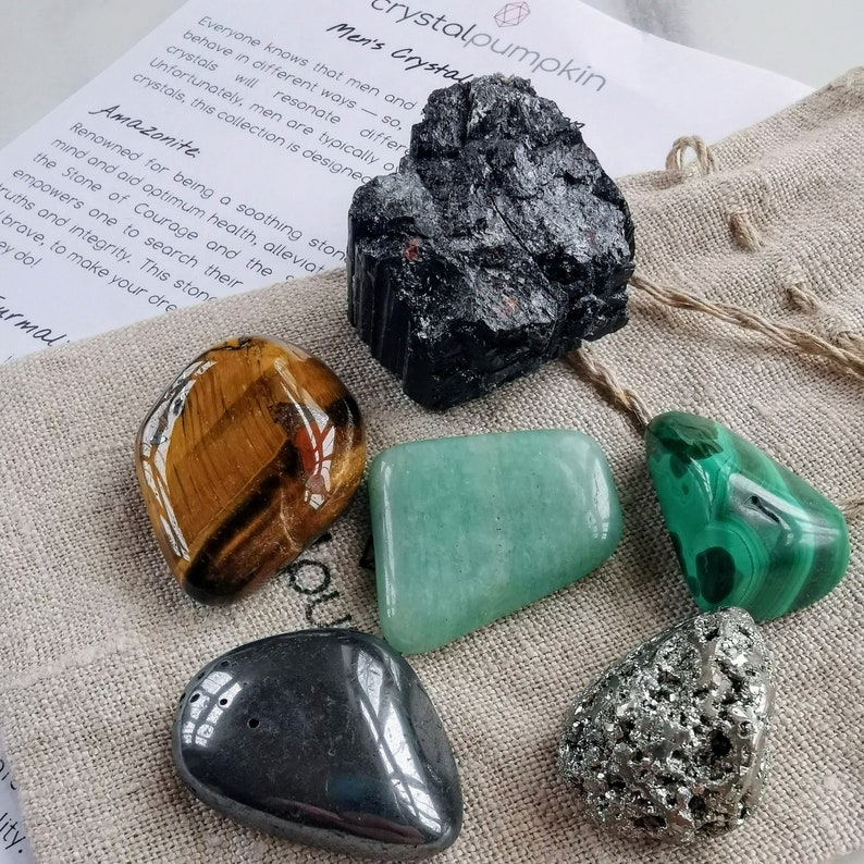 Men's Crystal Set: Masculine Energy, Good Luck, Calming Stones - Etsy UK