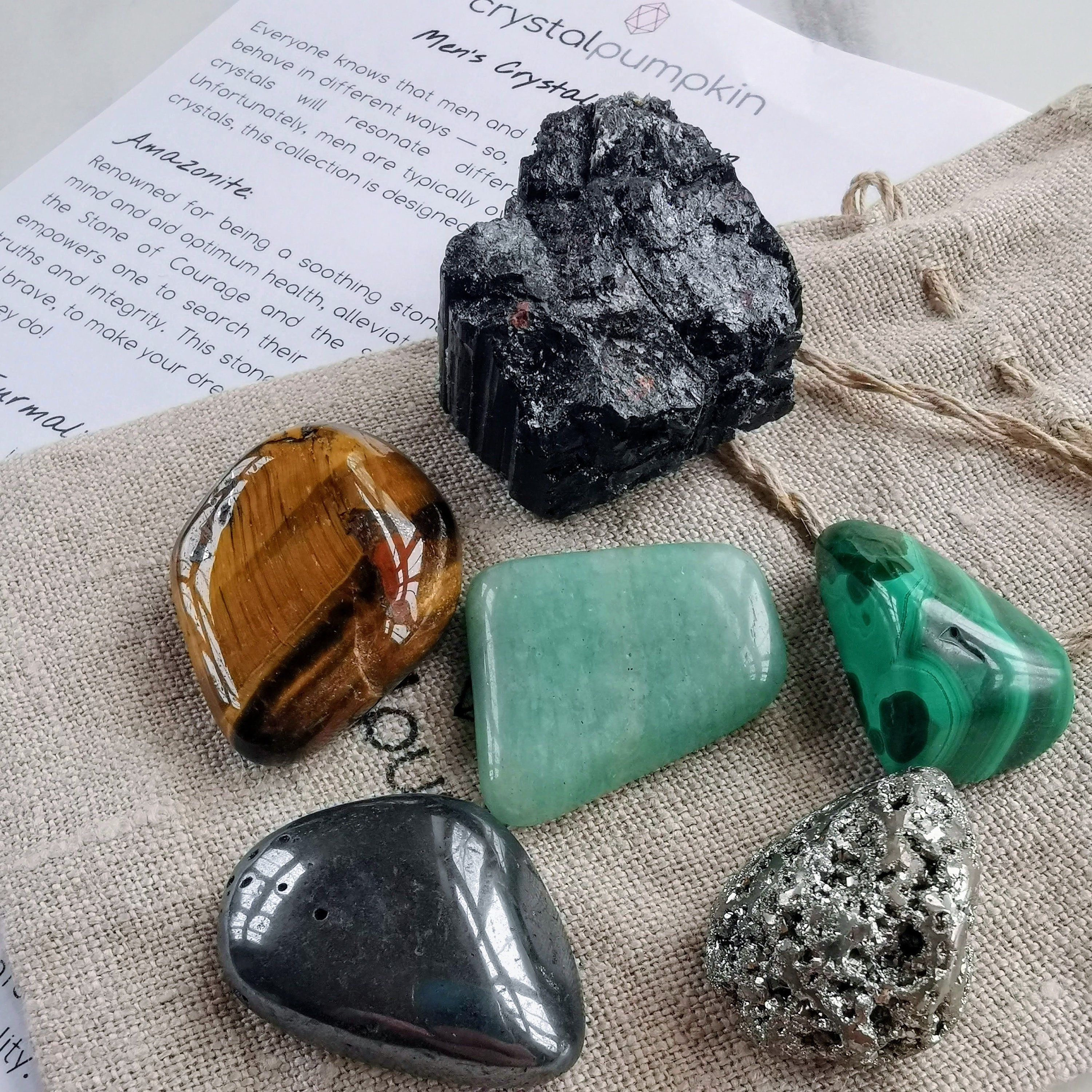Mens Crystal Collection; Masculine Energy Crystal Set for Men ...